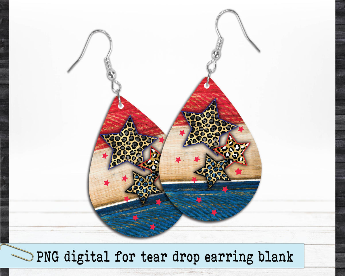 leopard stars sublimation PNG for earring blanks – Crimson & Coral ...