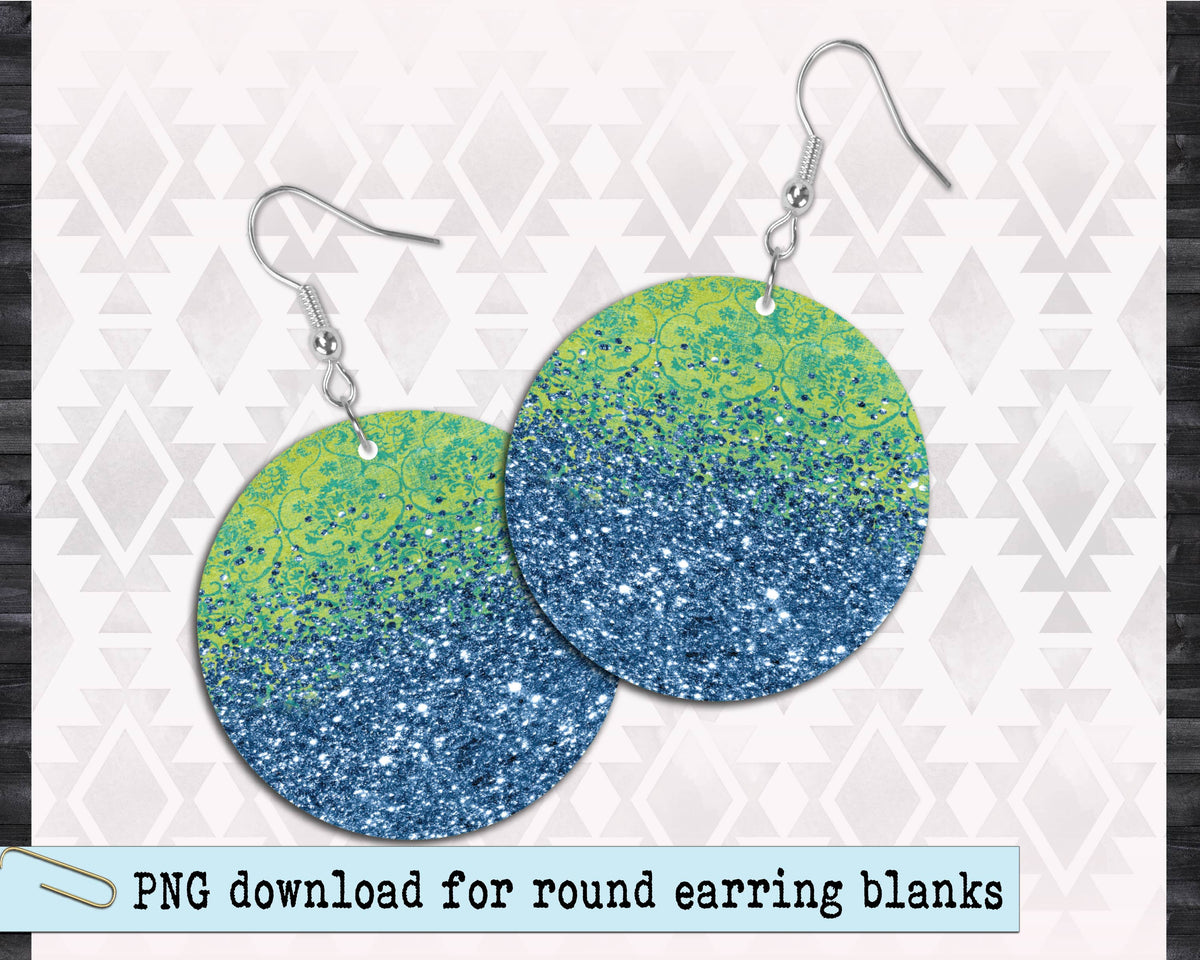 Blue and green glitter PNG design for sublimation – Crimson & Coral ...