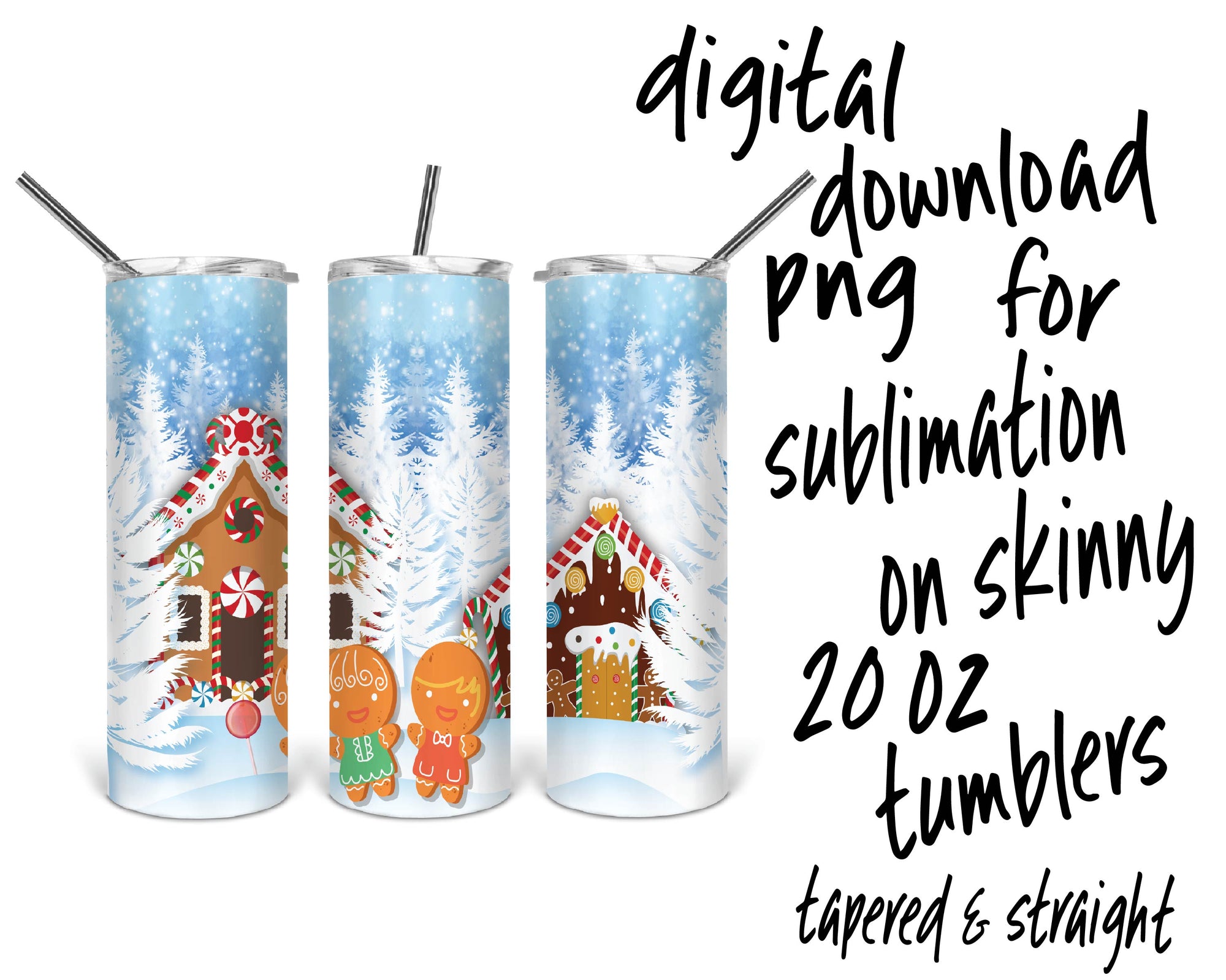 Gingerbread sublimation design for tumblers – Crimson & Coral Design Co.